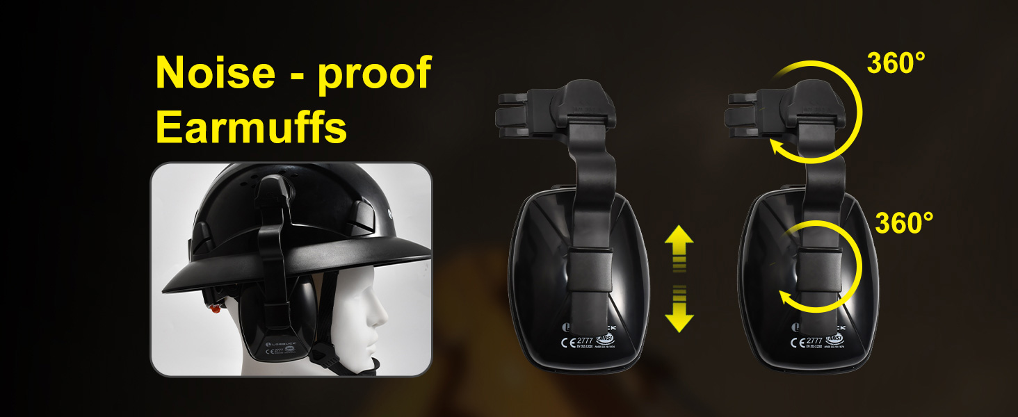 LOEBUCK safety helmet with sound ear protection industrial construction ...