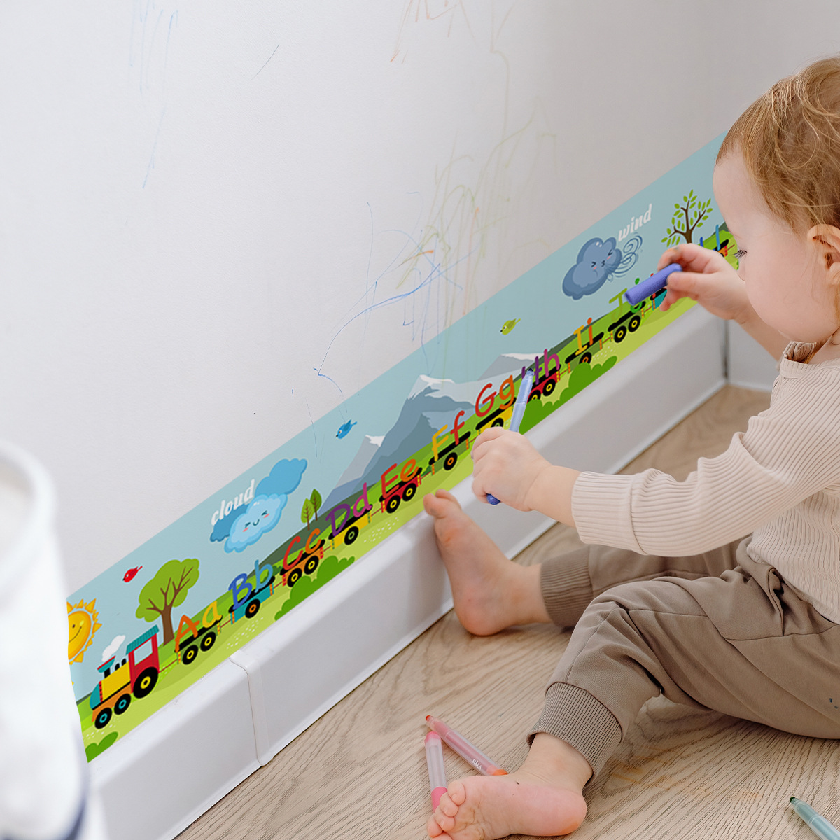 Wall Sticker, Alphabet Train Wall Decals, Animals Alphabet Wall Sticker ...