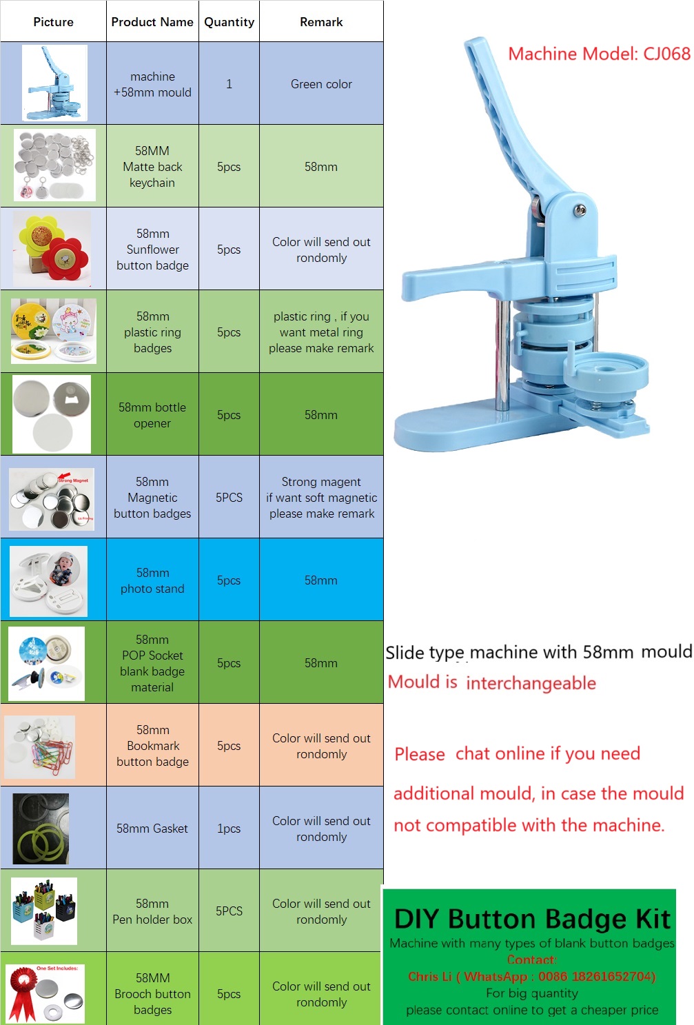 DIY button badges kit button badge machine with many types of button ...