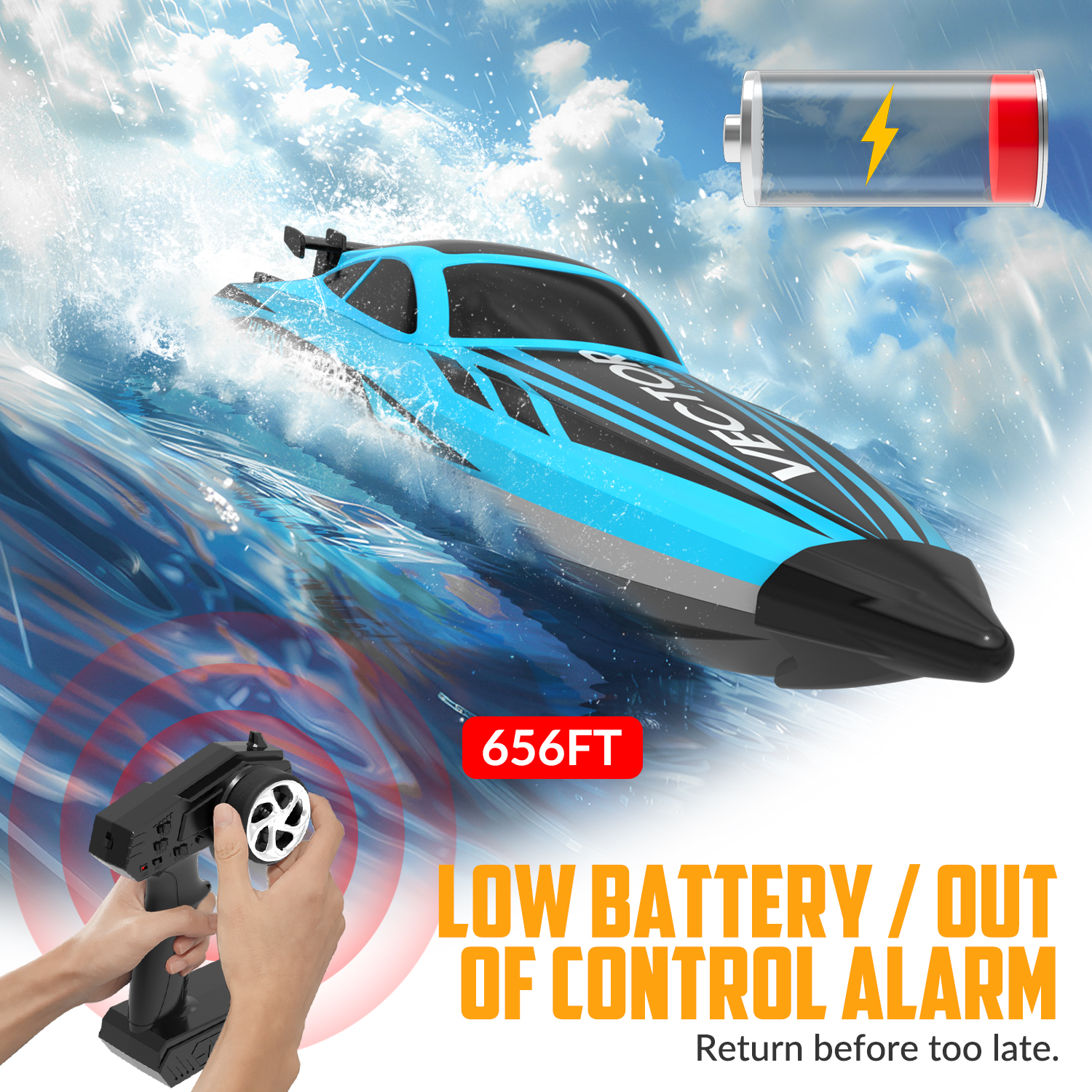 VOLANTEXRC Brushless RC Boats for Adults, 25+MPH Fast Remote Control ...