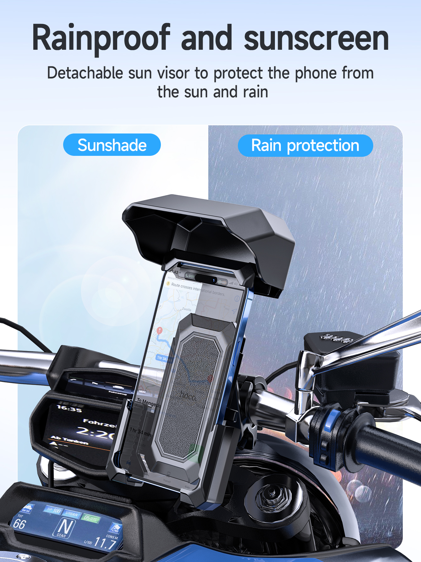 HOCO H31 Cellphone Holder Bicycle Motorcycle Stand 360° Adjustable ...