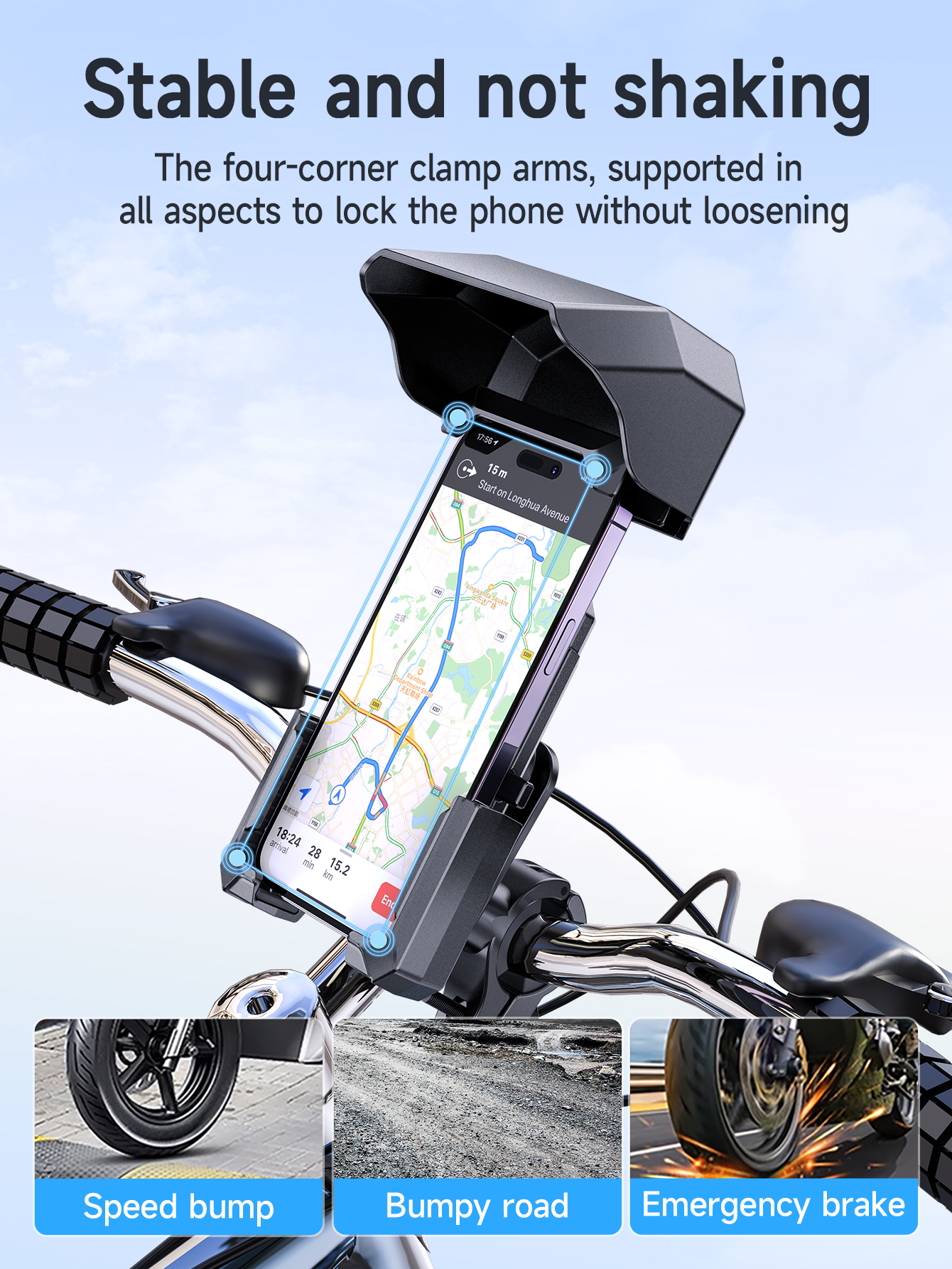 HOCO H31 Cellphone Holder Bicycle Motorcycle Stand 360° Adjustable ...