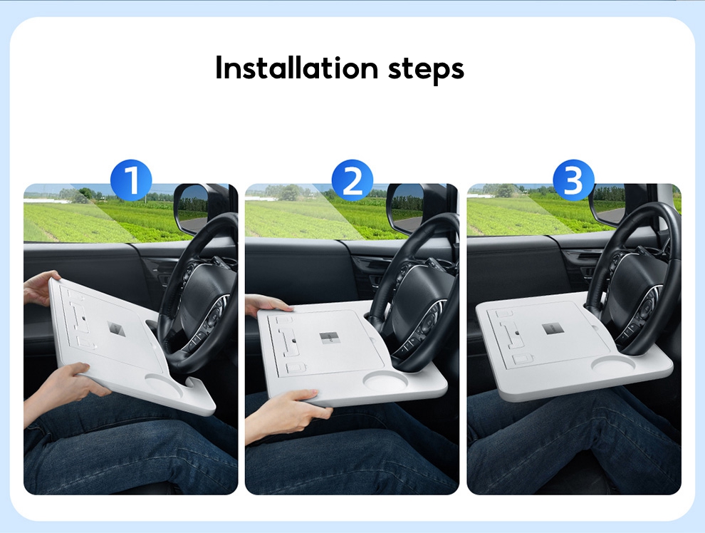 OATSBASF Car Steering Wheel Table Board Car Dining Table Laptop Stand ...