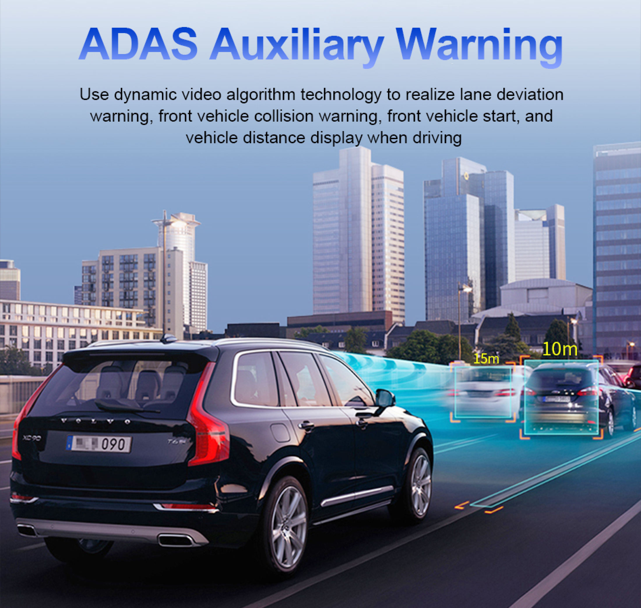 EKLEVA Carplay & Android 9" 4K Auto ADAS Car DVR WiFi Bluetooth AUX FM ...