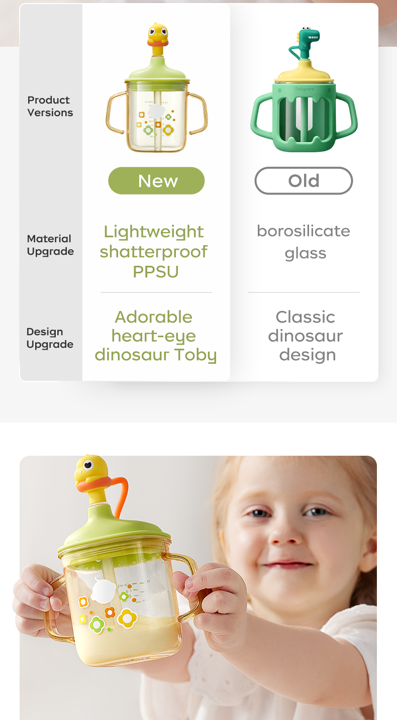 Bc Babycare Children's Milk Cup PPSU Scale Direct Drinking Straw Water Cup For Babies Aged 1-2-3 ...