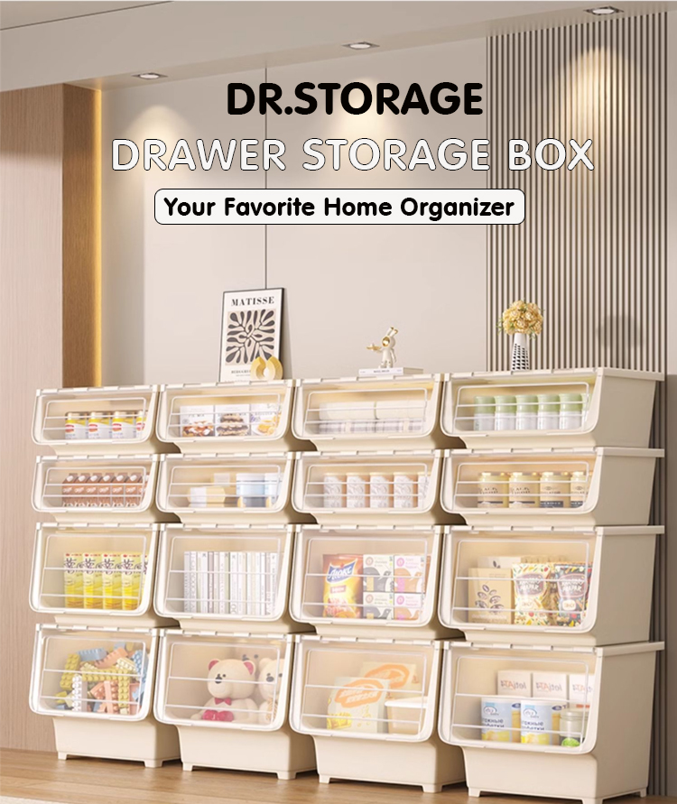 DR.STORAGE 28L/40L/60L Large Capacity Storage Box With Transparent Lid ...