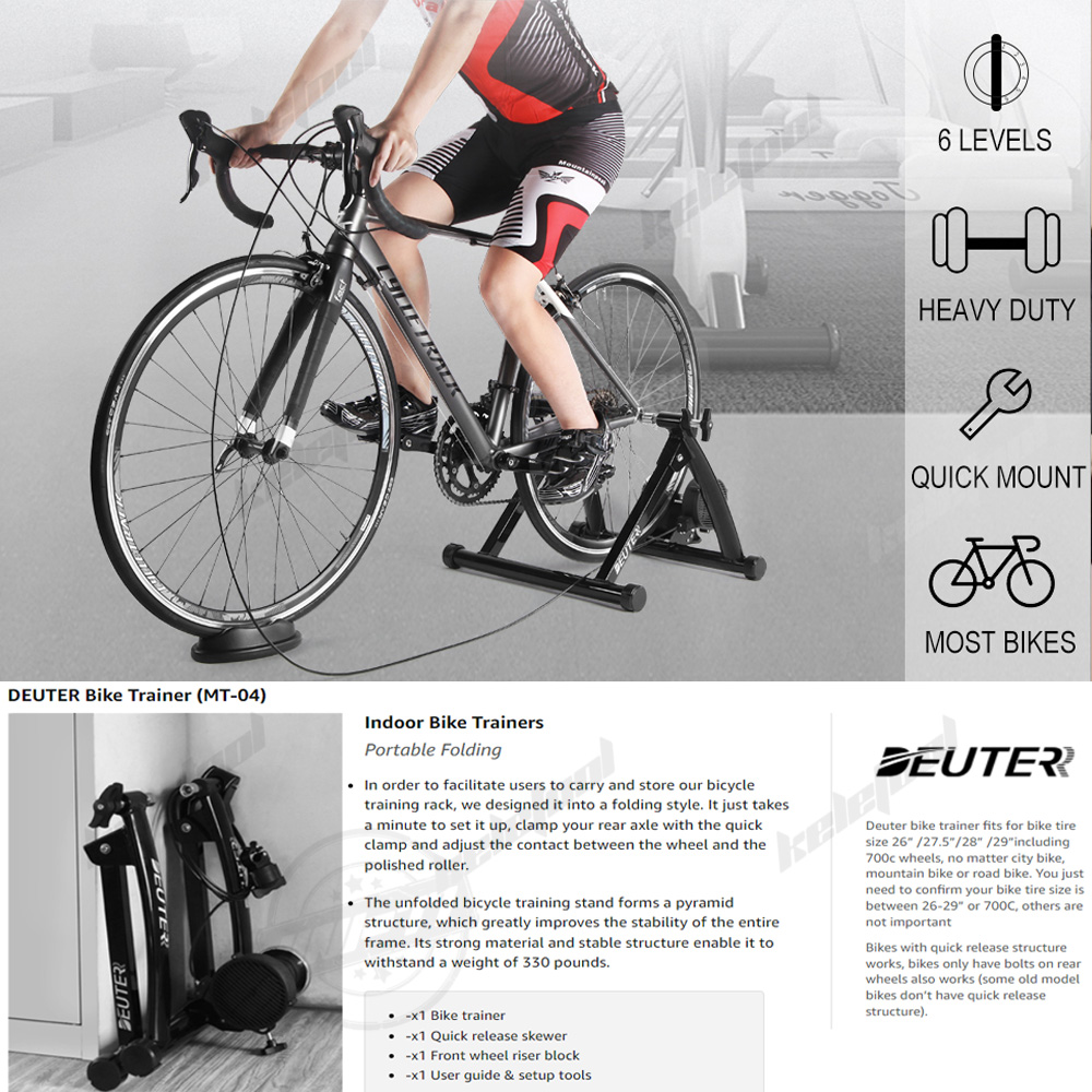 bike trainer DEUTER Cycling Trainer Wire Control and Wireless 28-29‘’ Bicycle Riding Platform ...