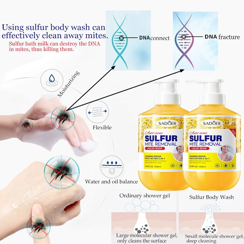 acne body wash Sulfur Acne Anti mite back acne body wash 500ml Eczema ...