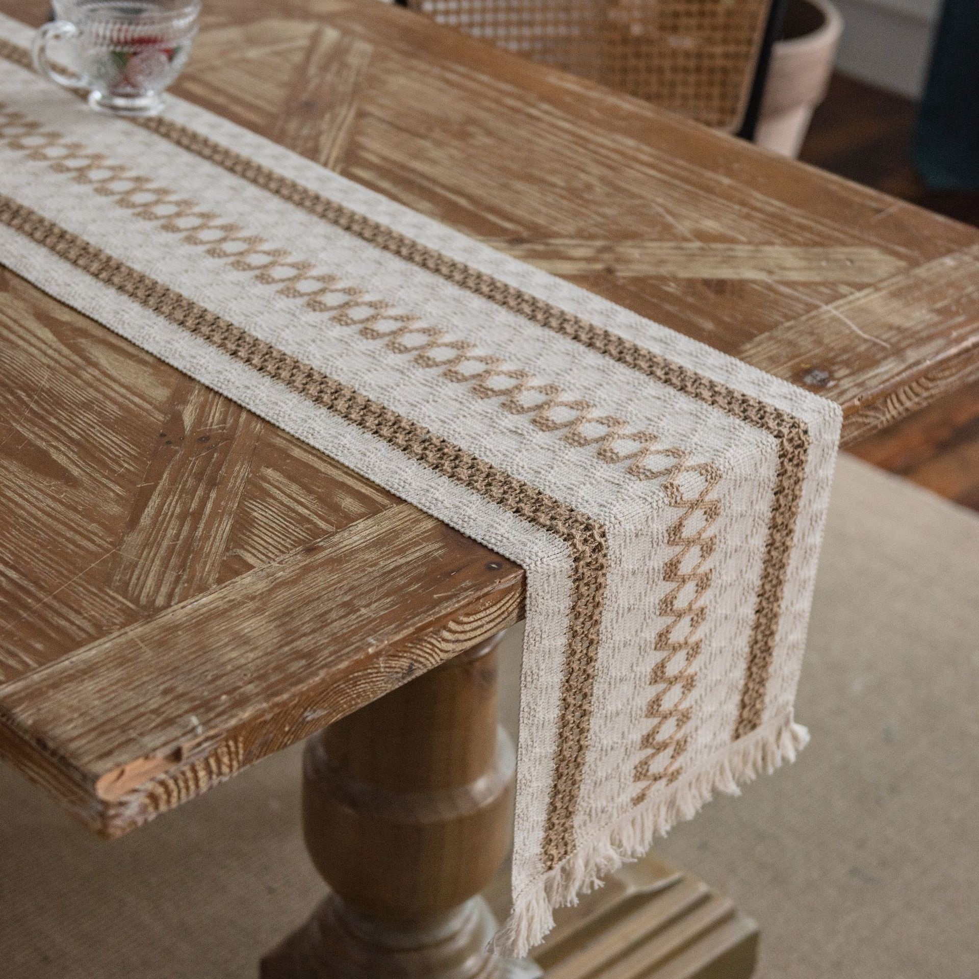 Nordic Style Table Runner Simple Woven Table Runners Long Cotton Linen ...