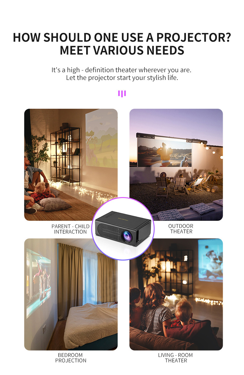 Mini Projector Portable 1080P HD LED Home Theater | Wayar Sambung ...
