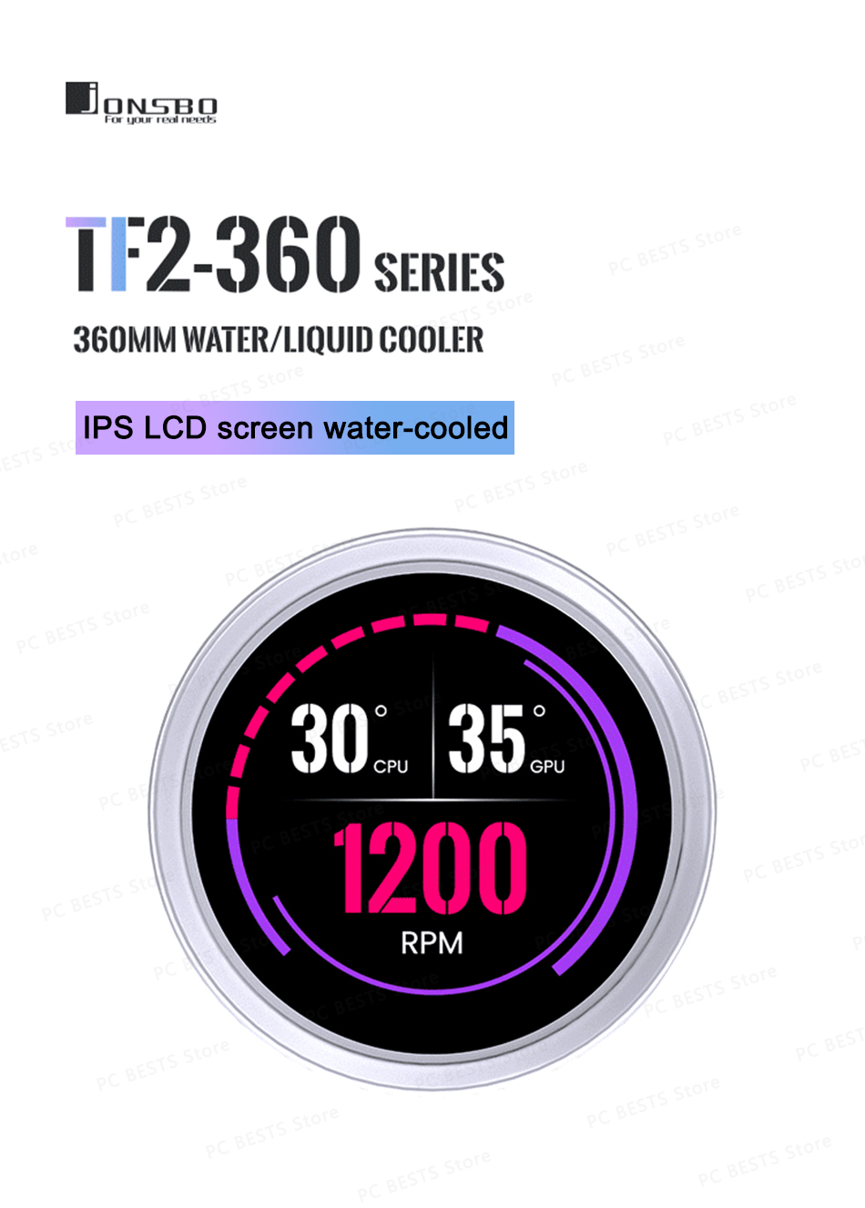 Jonsbo TF2-360SC Integrated Water-cooled Radiator ARGB IPS LCD Screen ...
