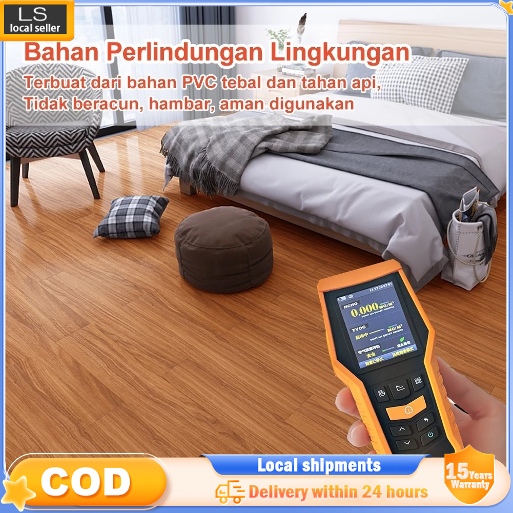 [2-BOX] 104sqft/72pcs Foor Sticker DIY TIGER 1.8MM VINYL FLOORING SELF ADHESIVE (WITH GLUE ...