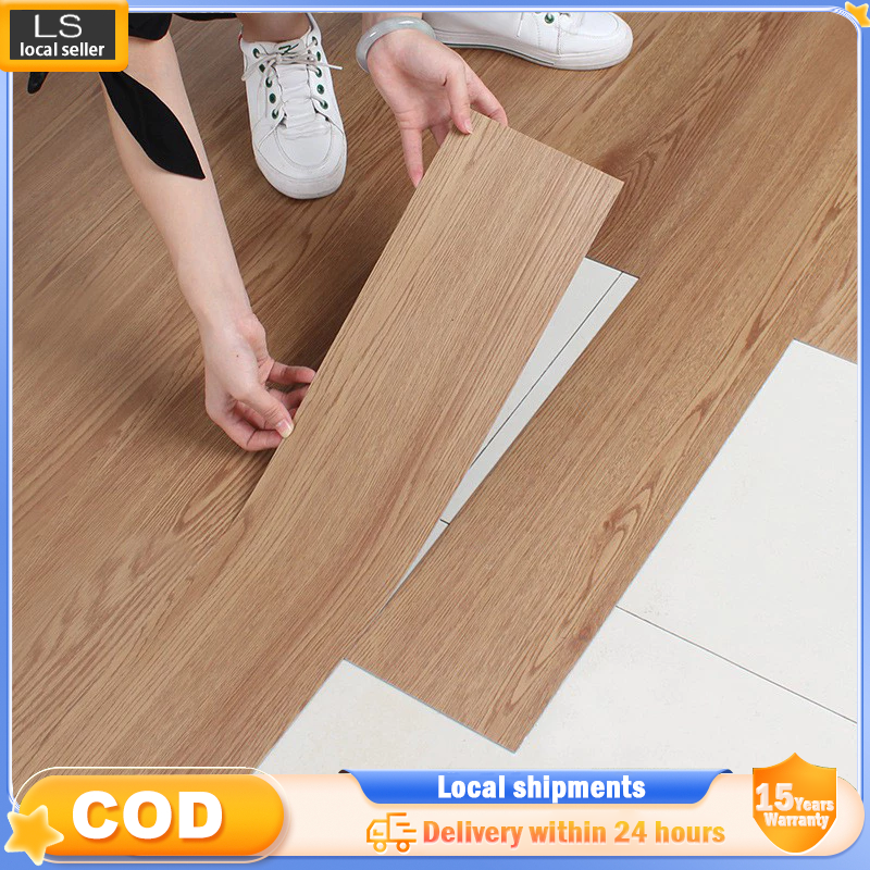 [2-BOX] 104sqft/72pcs Foor Sticker DIY TIGER 1.8MM VINYL FLOORING SELF ...