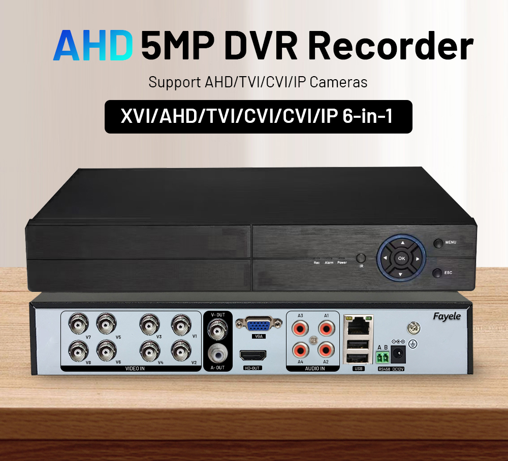 AHD 4K 8CH CCTV DVR Recorder 6 IN 1 Hybrid NVR DVR Security System 8MP ...