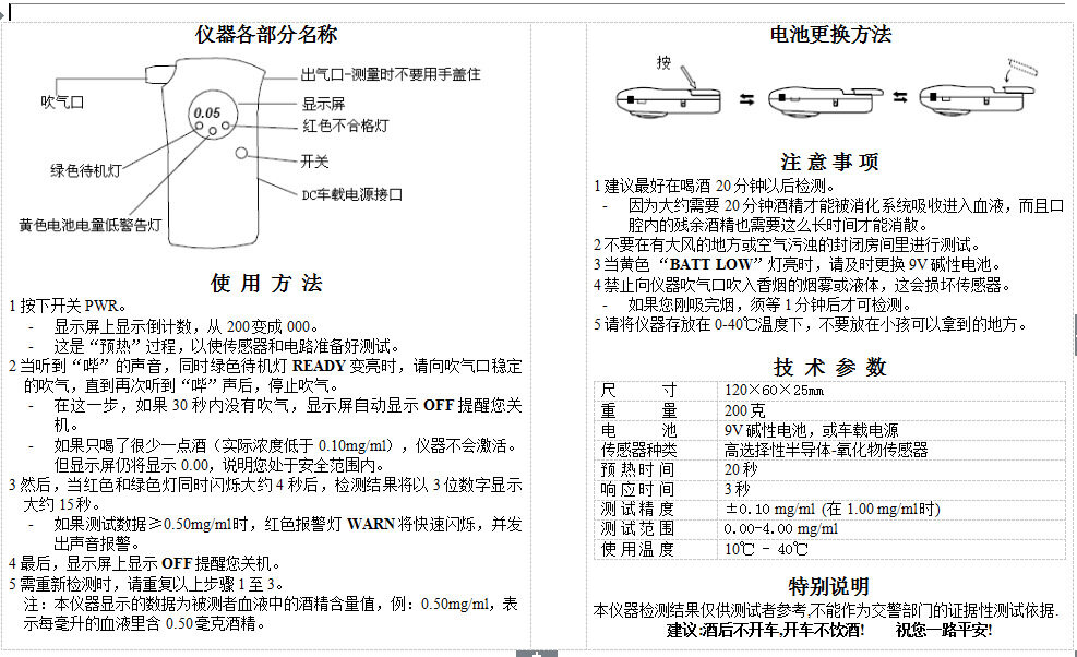 CA2000 Digital Alcohol Meter Wine Alcohol Content Meter BLOW-Through ...