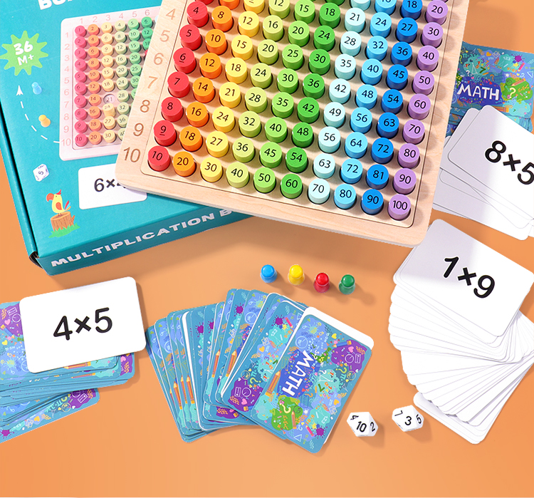 Math Toys Wooden 3in1 Multiplication Game Early Educational Toys Math ...