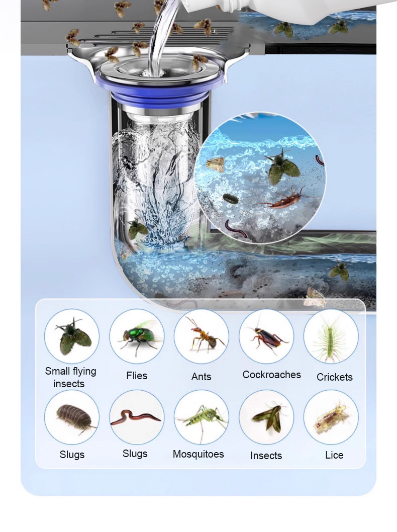 1 bottle kills 10000 insects Sewer pesticides 500ML kitchen drain pipe ...