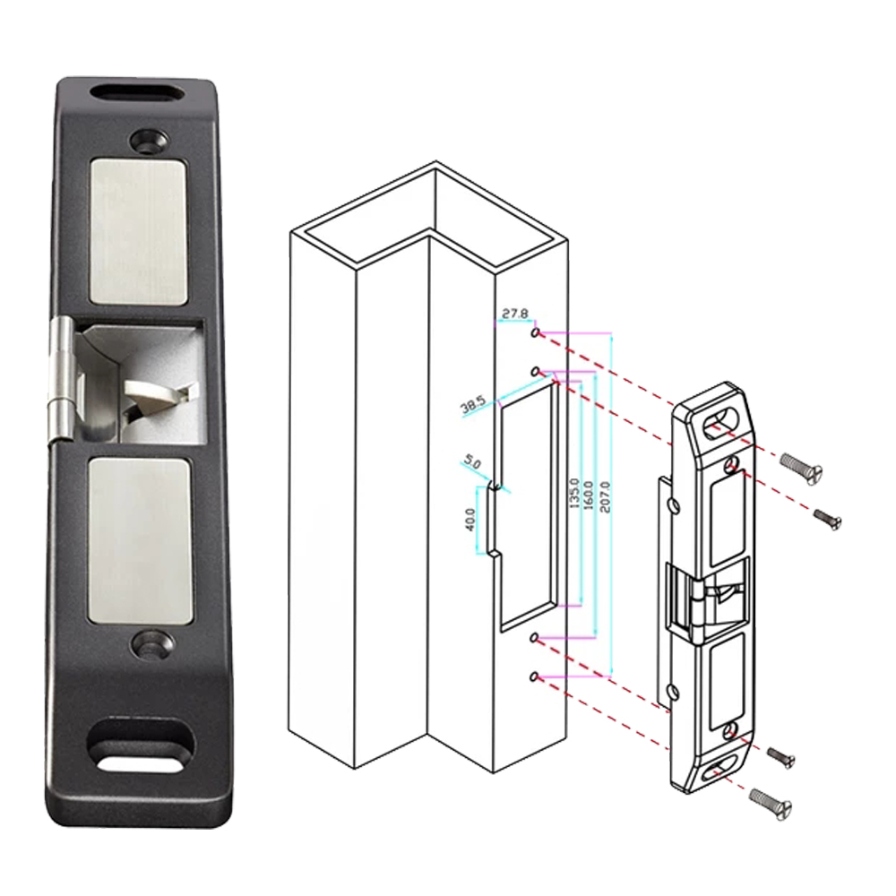 304 Stainless Steel Electric Strike Lock For Push Panic Bar Exit Device ...