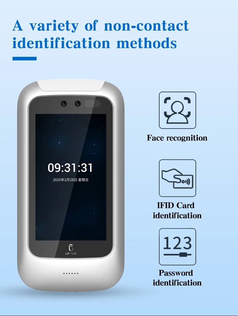 5 Inch WiFi TCP IP Face Recognition Touch Screen Attendance Device ...