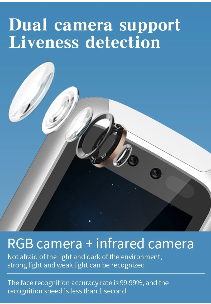 5 Inch WiFi TCP IP Face Recognition Touch Screen Attendance Device ...