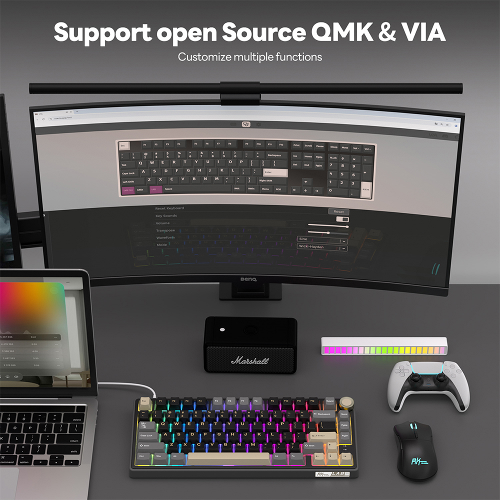 New RK Royal Kludge RKR75 Phantom 80 Key Gasket Wired Mechanical ...