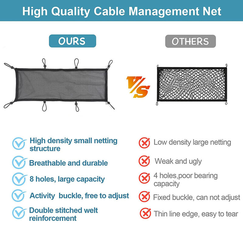 Adjustable Under Desk Cable Management Net Under Desk Mesh Cord ...