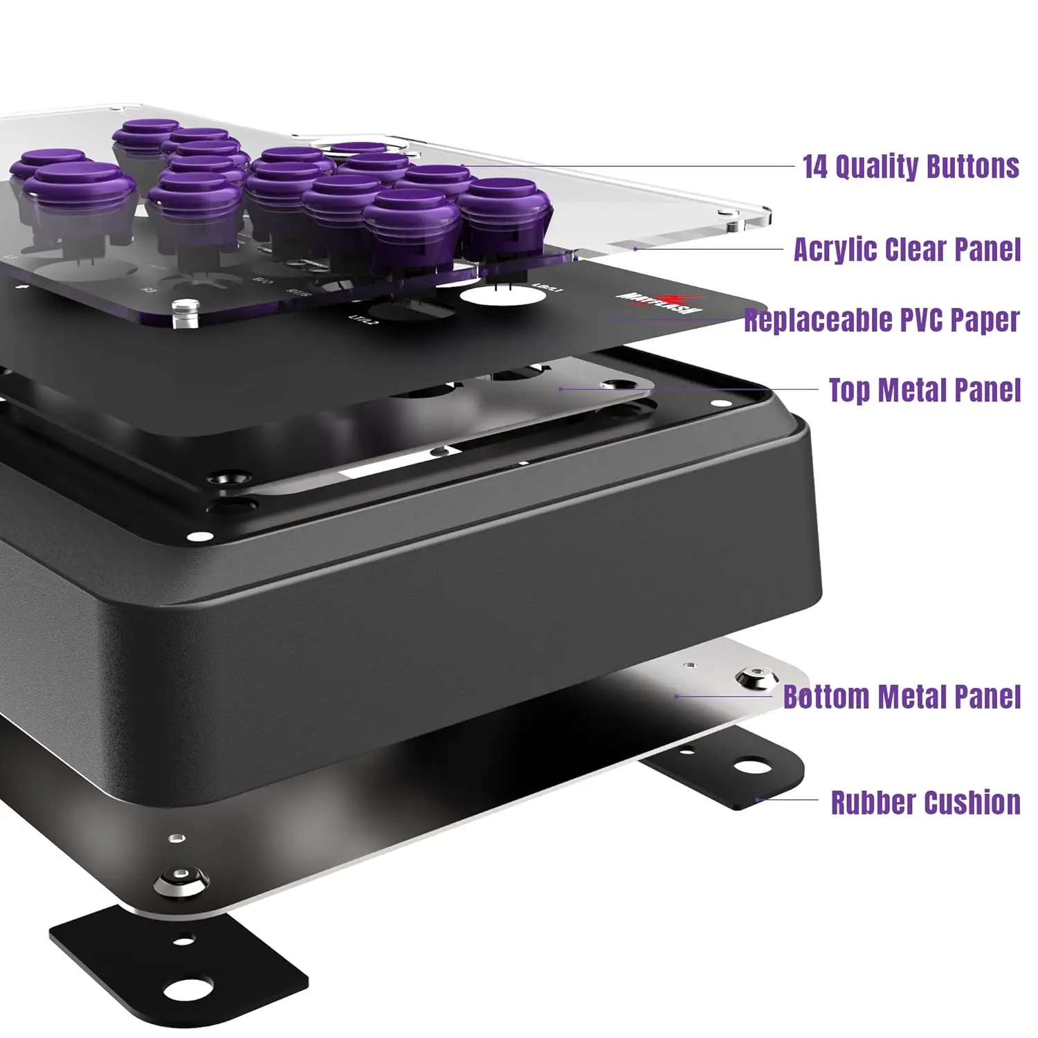 ⭐⭐⭐Mayflash F500 Flat Hitbox Layout PS5/PS4/XBOX/PC Android Competitive ...