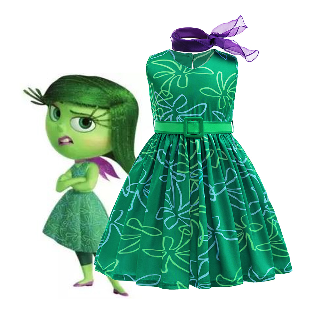 Cartoon Print Children's Inside Disgust Joy Out Costume Carnival Fancy ...