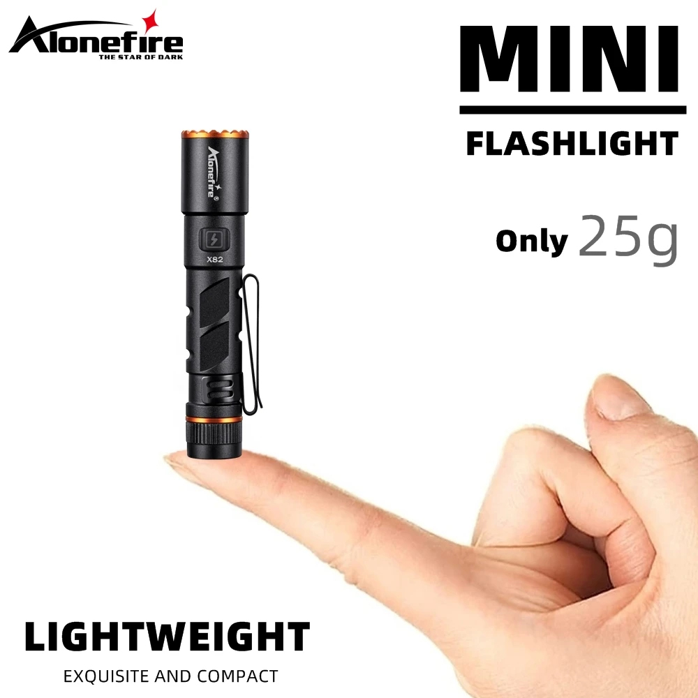 Alonefire X82 Zoom Mini EDC High Bright XPG LED Pen Flashlight USB ...