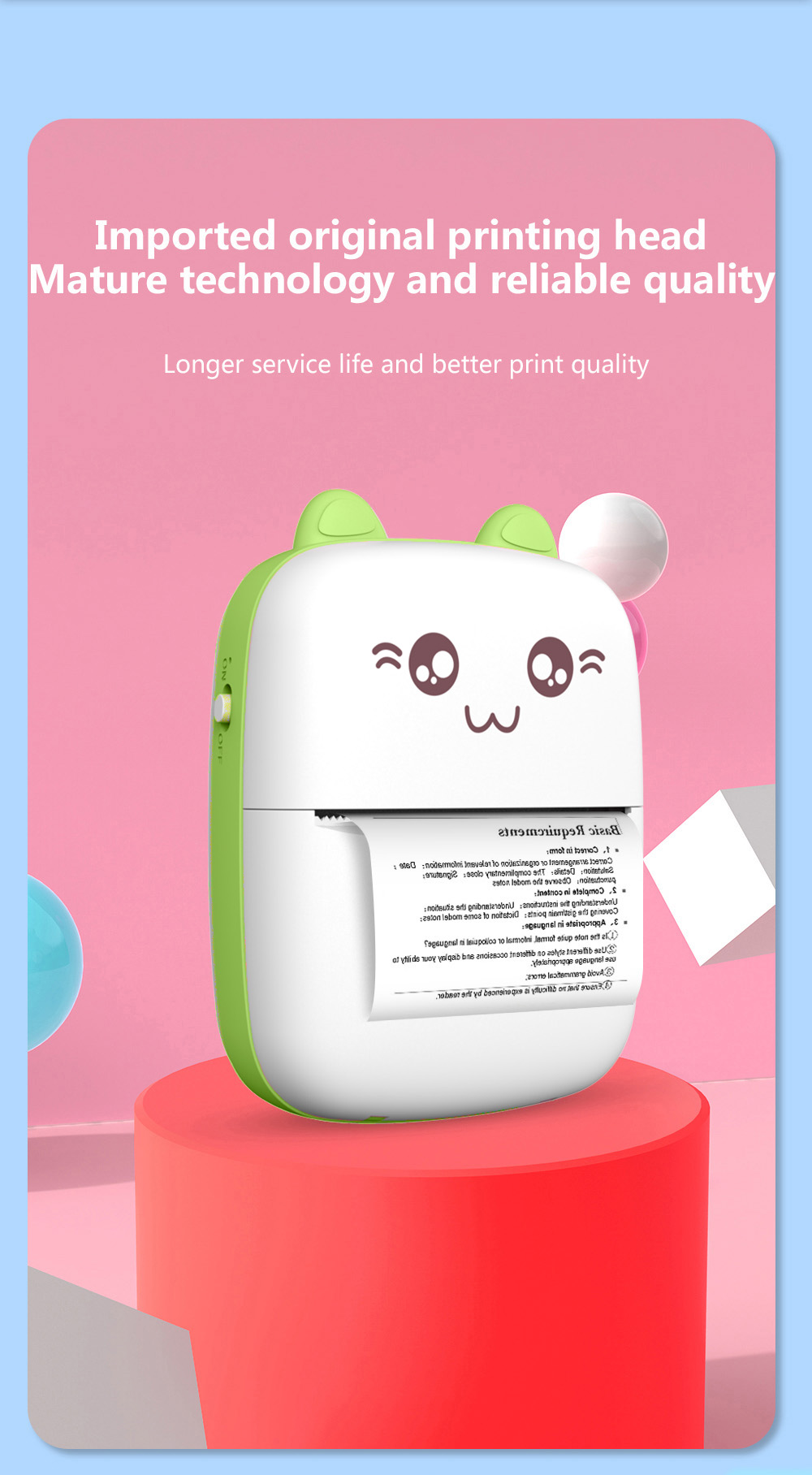 Mini Portable Thermal Printer Paper Photo Pocket Thermal Printer Mini ...