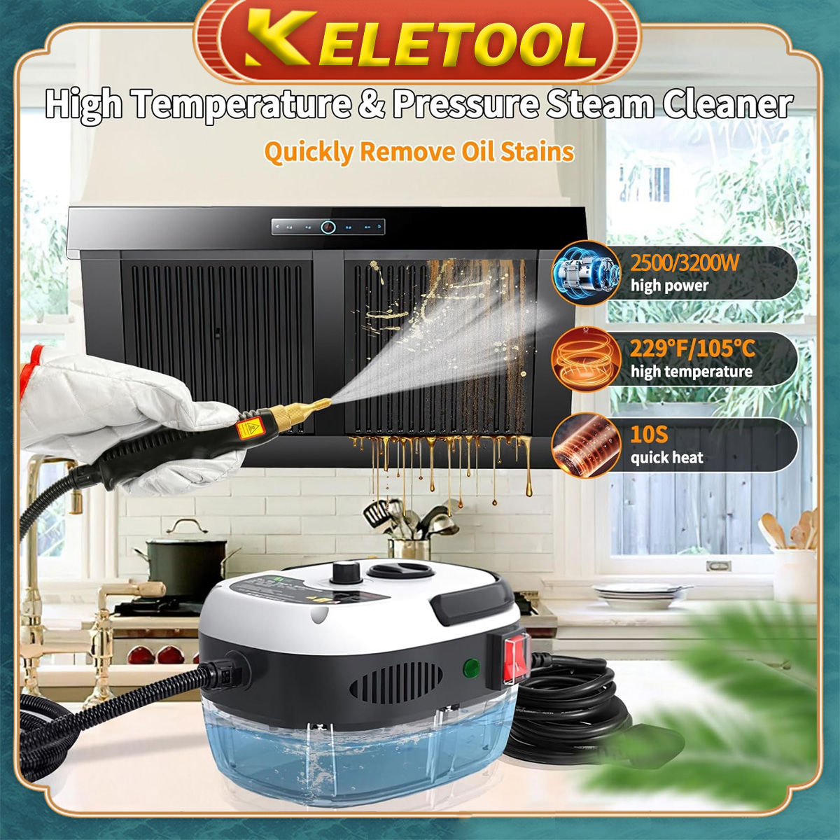 steamer cleaner 4500W Multi-function high pressure high temperature ...