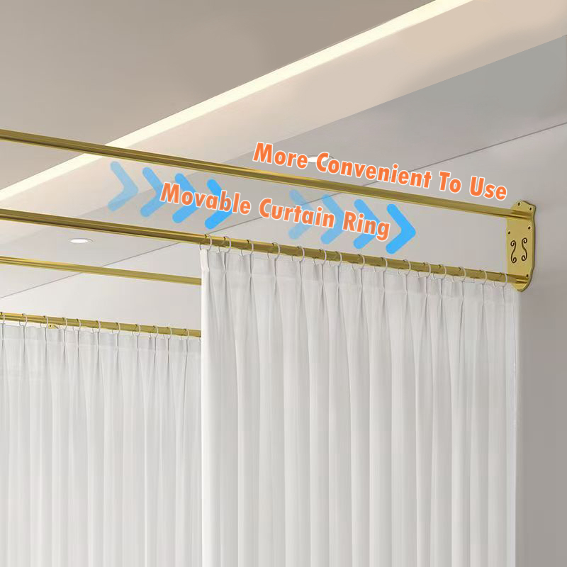 Beauty Salon Partition Curtain U shaped curtain rod Iron Art Beauty ...
