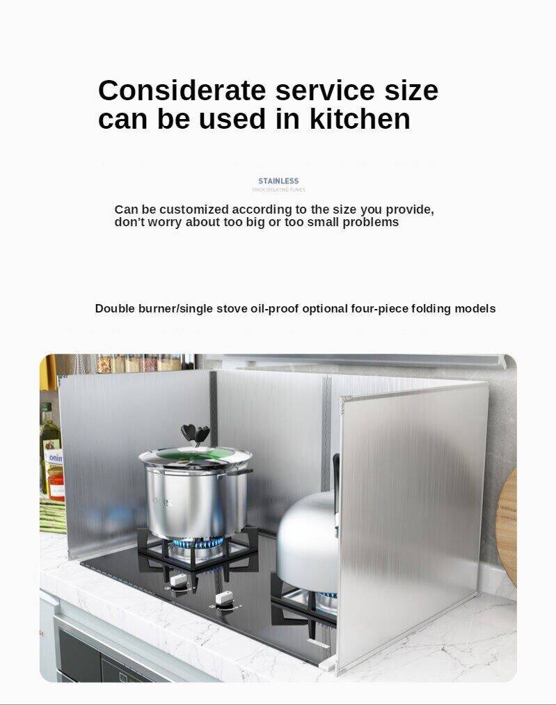 Ready Stock Kitchen oil baffle/stainless steel oil baffle/gas stove ...