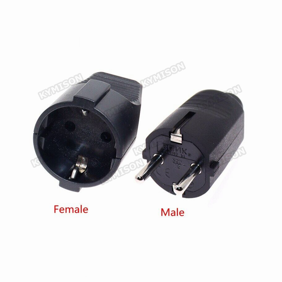 16A 250V EU Power Cord Male Female Wiring Plug Detachable Assembly ...