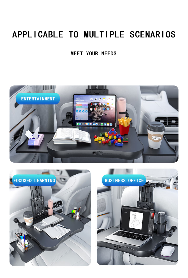 Car Back Seat Foldable Table Tray Tablet Holder Roadtrip Eating Food ...
