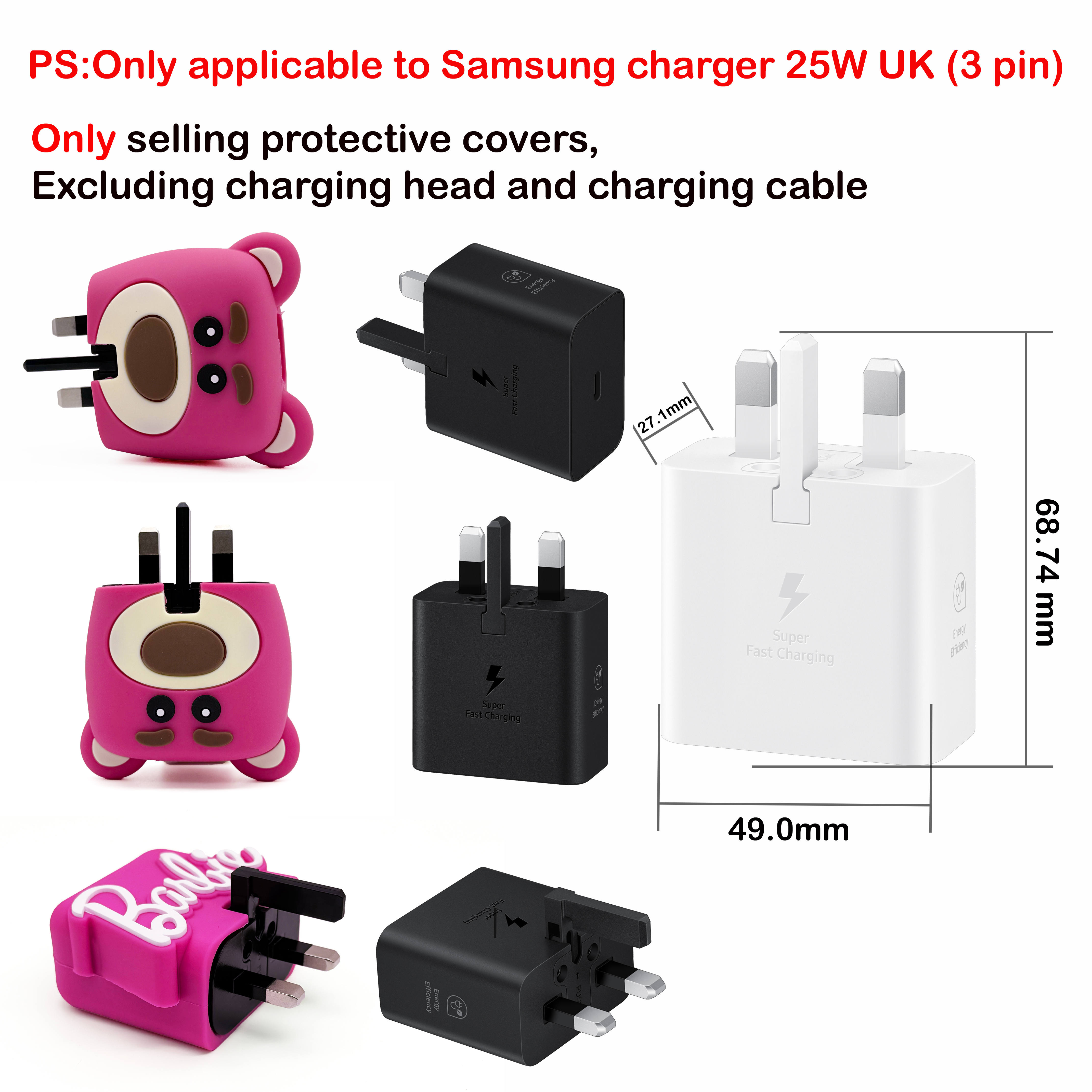 3pcs/set Compatible for Samsung UK 25W Charger 3-pin British standard ...