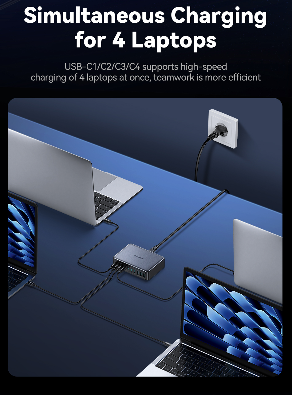 Rocoren 400W 7C+3A Energy Station Series Fast Charging Desktop Charger ...