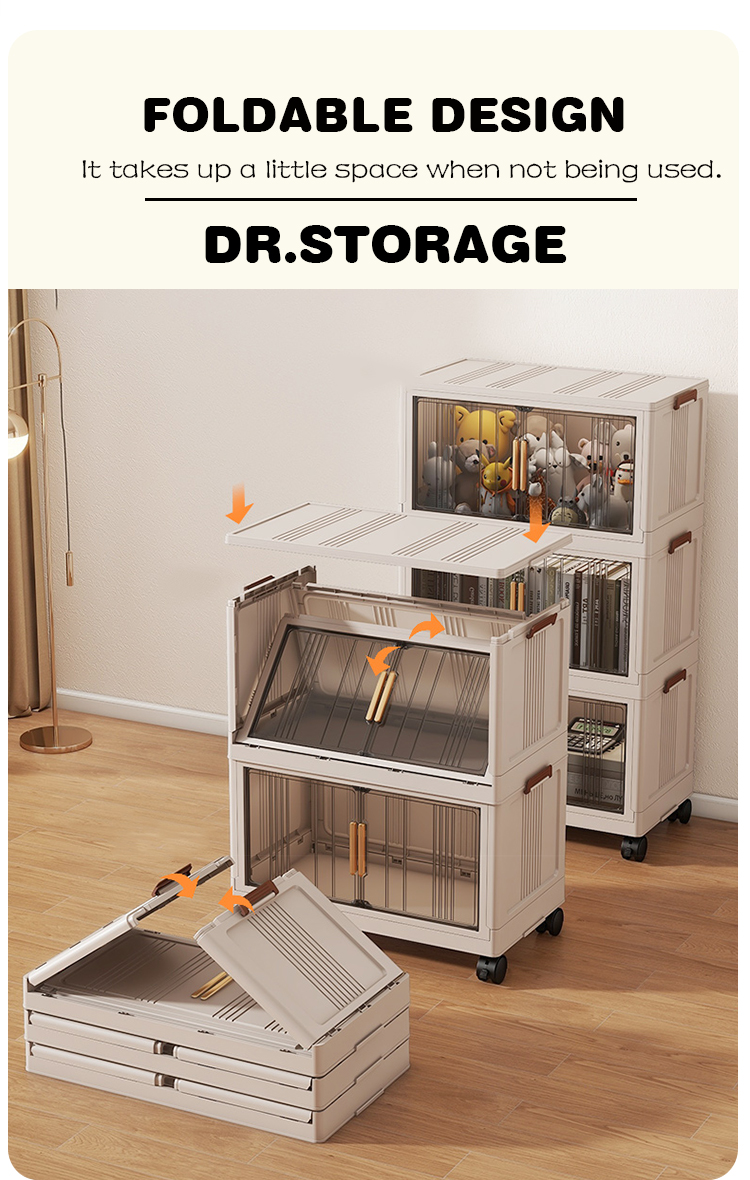 DR.STORAGE L60CM/70CM 5 Layers Foldable Storage Cabinet Multipurpose ...