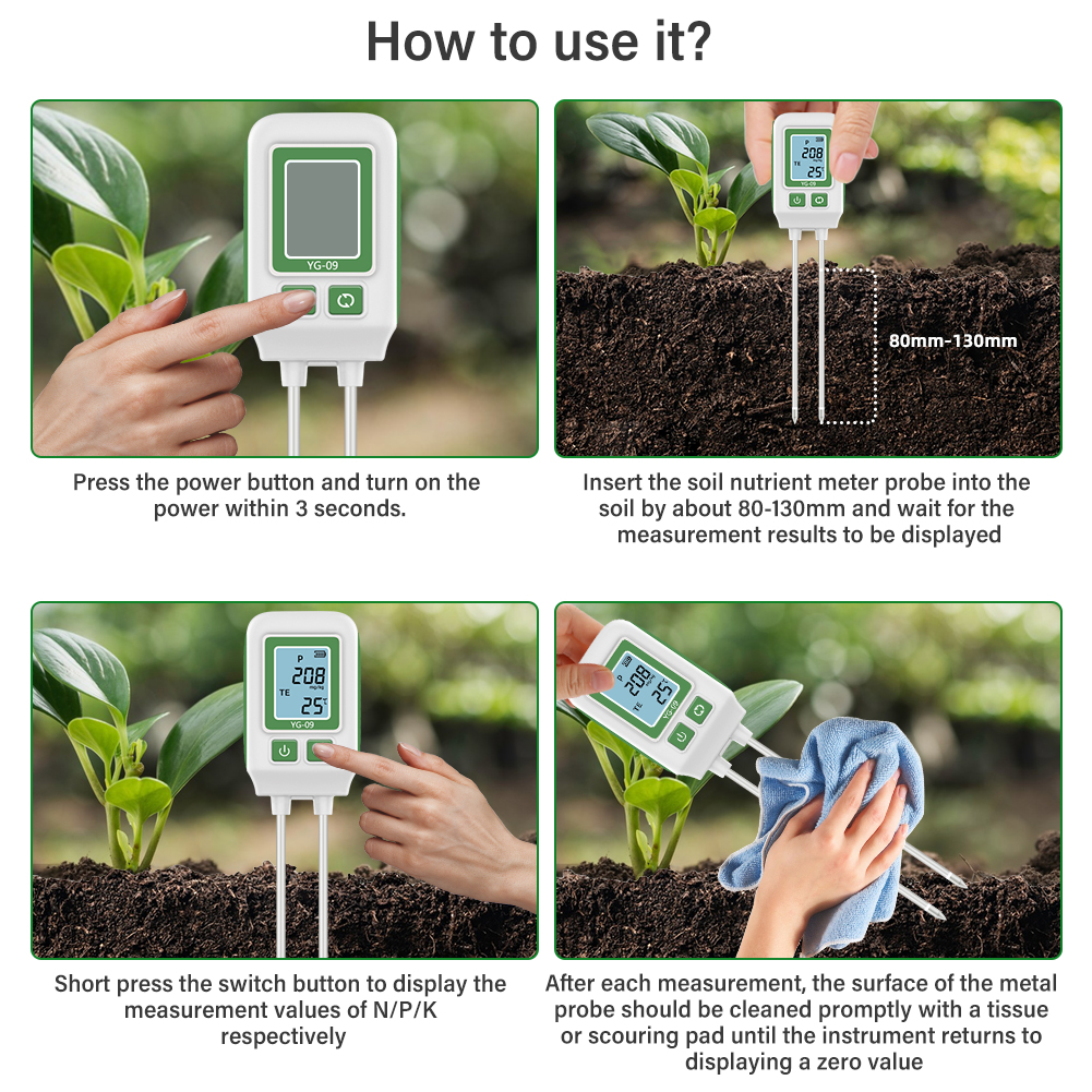 YIERYI High Precision Dual Probe Soil Nitrogen Phosphorus and Potassium ...