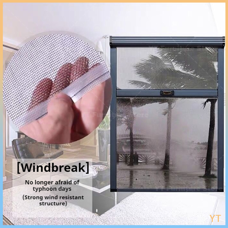 Invisible Screen Window Retractable Push-Pull Roll Up Down Customized ...