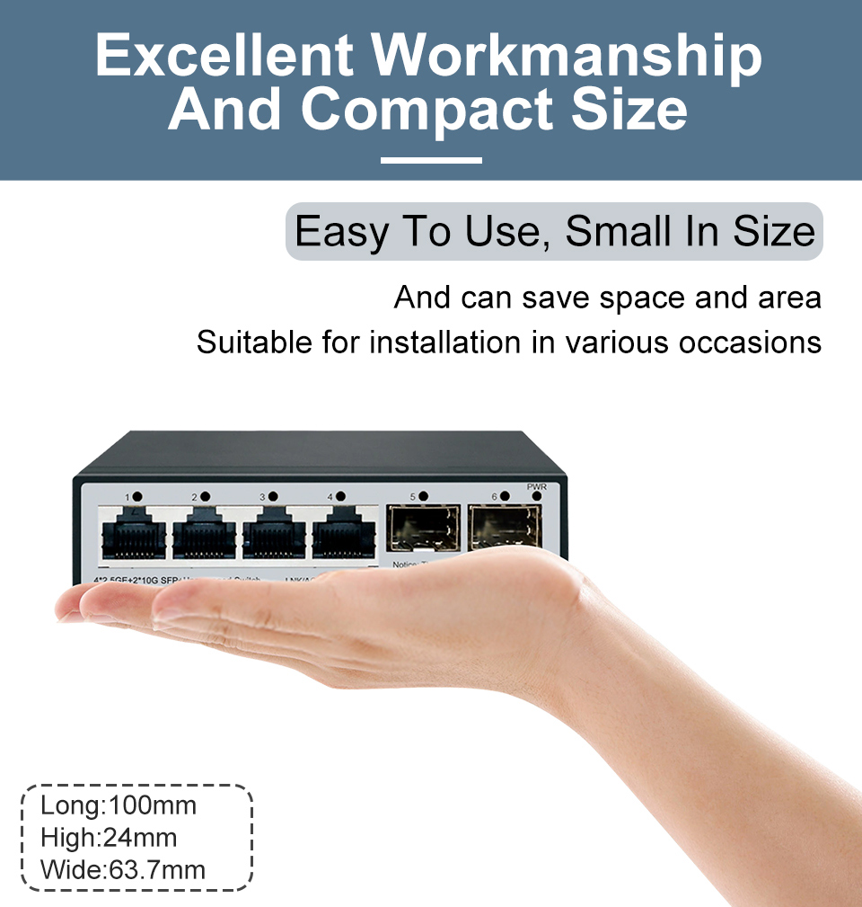 ONTi 6-Port Smart Managed Switch 2 10G SFP+Slot And 4 2.5Gbps RJ45 ...