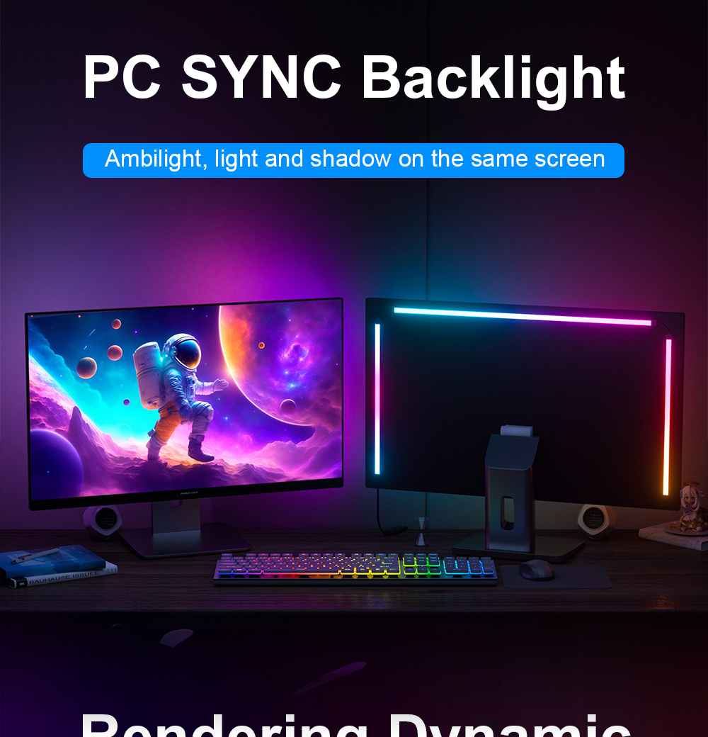 Immersion RGB Computer Screen Synchronization Light Strip, Dream Color ...