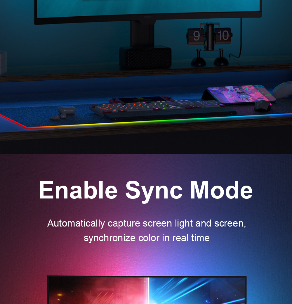 Immersion RGB Computer Screen Synchronization Light Strip, Dream Color ...