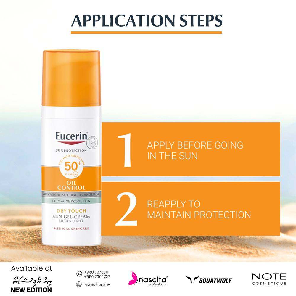 Eucerin Sunscreen Sun Protection Oil Control Dry Touch Sun Gel Cream ...