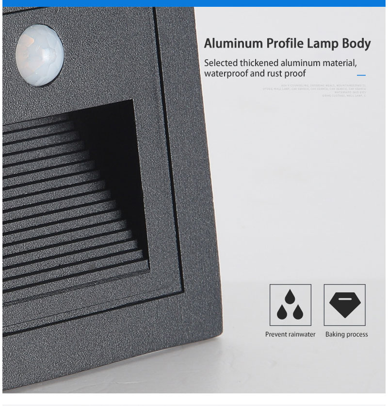 Outdoor LED Wall Foot Light Square Side Mounted Staircase Corner Step ...