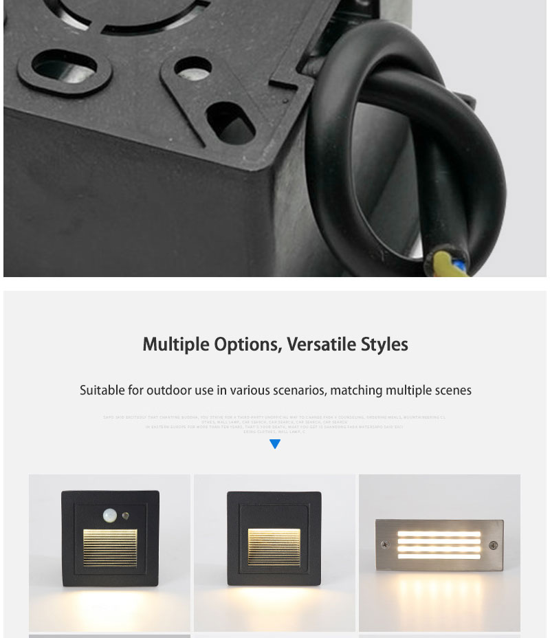 Outdoor LED Wall Foot Light Square Side Mounted Staircase Corner Step ...