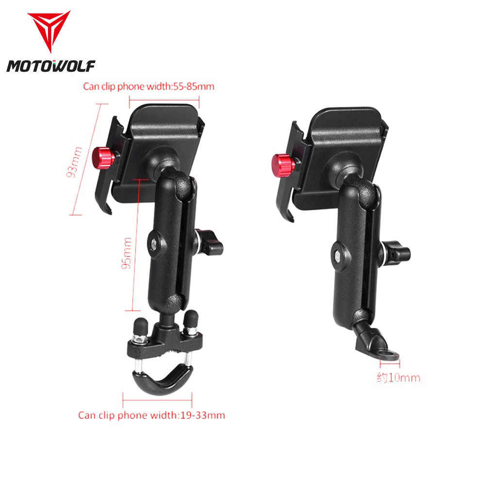 MOTOWOLF Phone Holder Motorcycle Bicycle GPS Handphone Bracket Bike ...