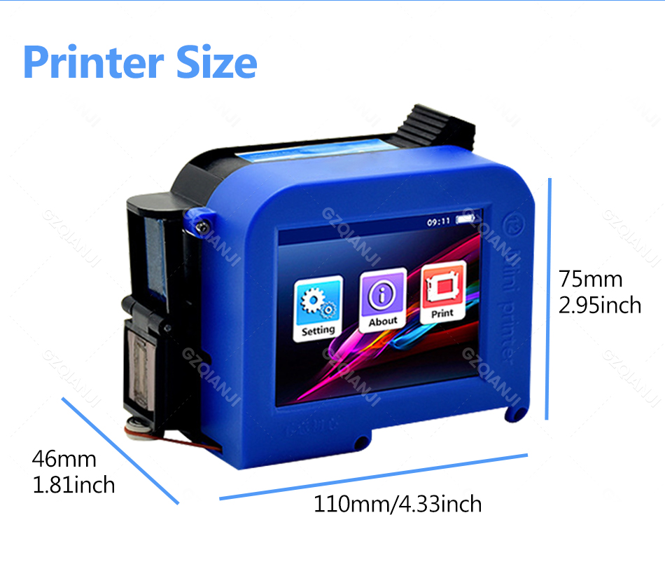 Mini Handheld Inkjet Printer 0.5inch Multi-Function Printing Freely ...