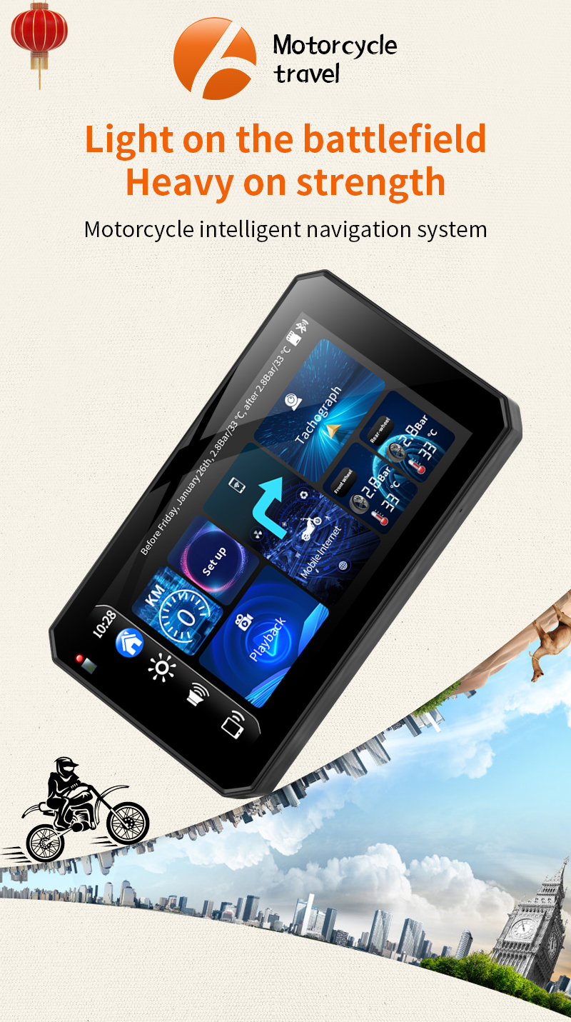 SE90 Motorcycle Recorder/5-inch Screen/2K/Projection Navigation/TPMS/Waterproof/Driving Video ...