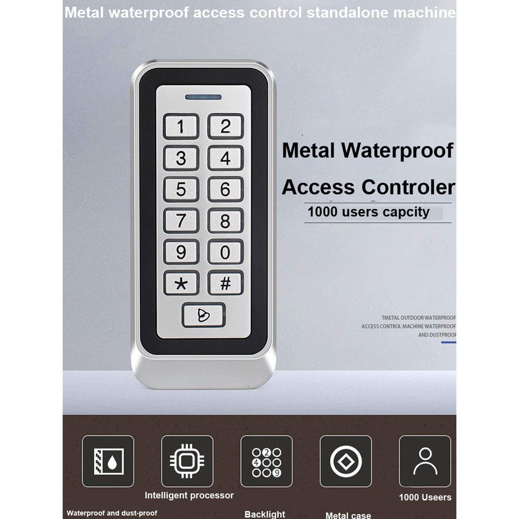 Waterproof 125KHz Standalone Metal RFID Card Access Control Keypad Door ...